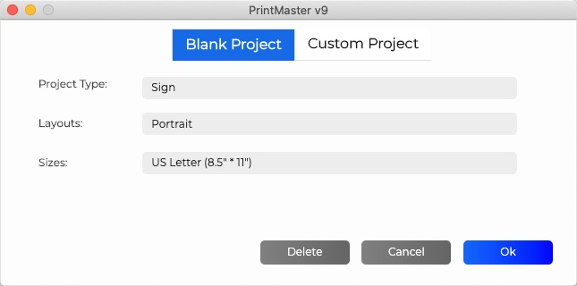 Starting a Project - PrintMaster v9 Userguide